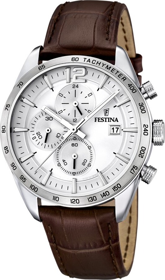 Festina Men's Quartz Watch with White Dial Chronograph Display and ...