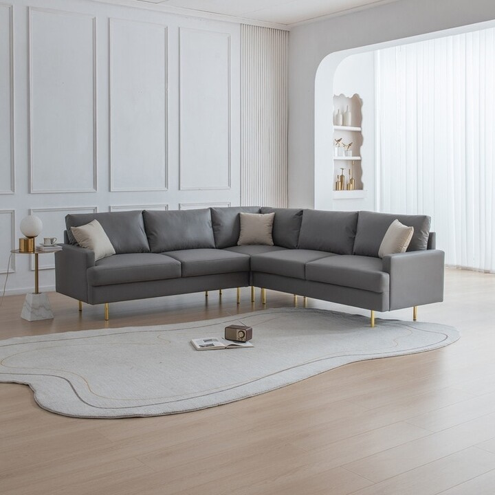 GEROJO L-Shaped Technical Leather Sectional Sofas Modern Luxurious High-Grade Comfort ...