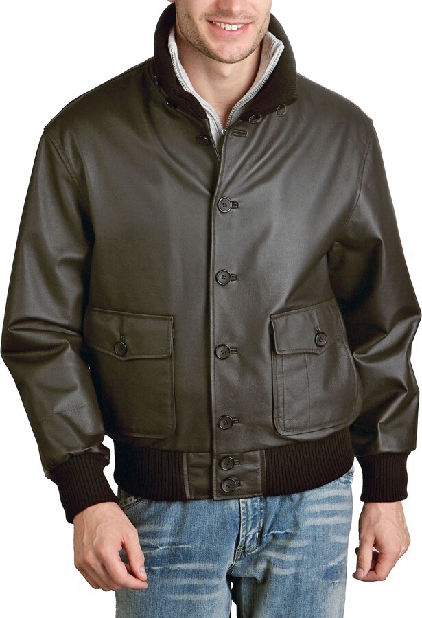 Landing Leathers Men A-1 Leather Flight Bomber Jacket - ShopStyle