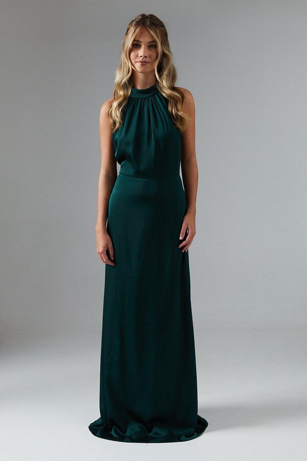 Teen Coast Satin Halterneck Maxi Bridesmaid Dress - ShopStyle Girls ...