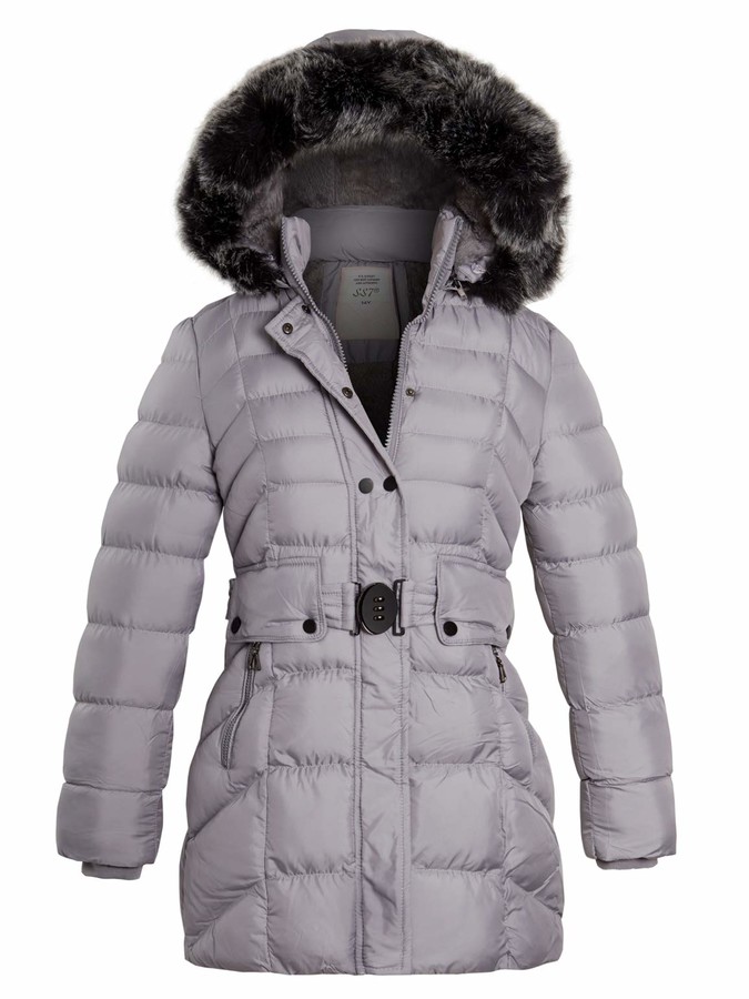 SS7 Girls Parka Coat Fleece Lined Padded with Faux Fur (3-4 Years ...
