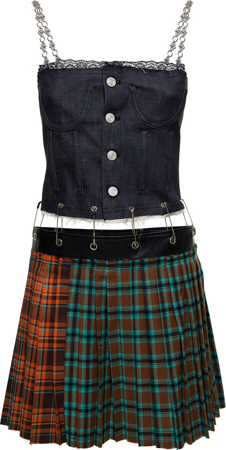 ANDERSSON BELL '3 Way Chain' Multicolor Mini Dress With Maxi Safety Pin ...