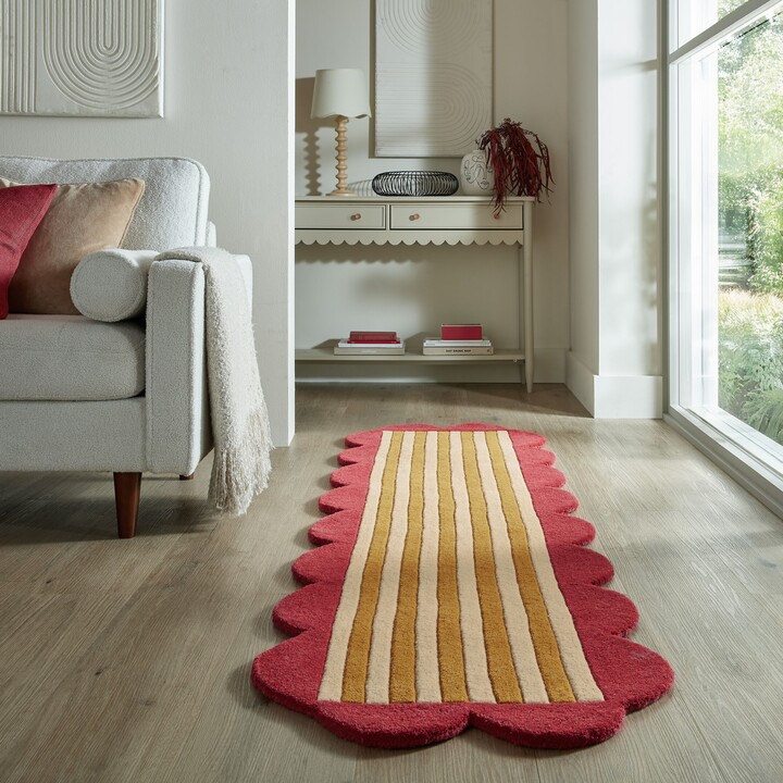 Dunelm Milo Scallop Wool Runner Ochre - ShopStyle Hallway Rugs