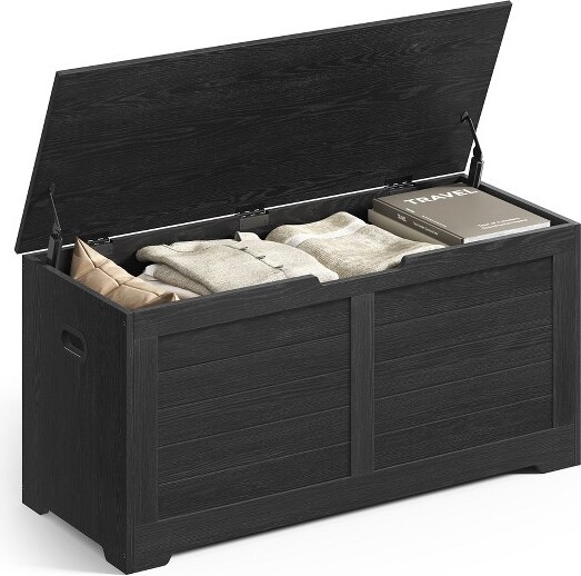 VASAGLE Farmhouse Style Storage Chest and Bench - Ebony Black Storage ...