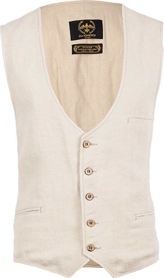De IONESCU - 100% Hemp Waistcoat, Wedding Groom Vest, Business ...