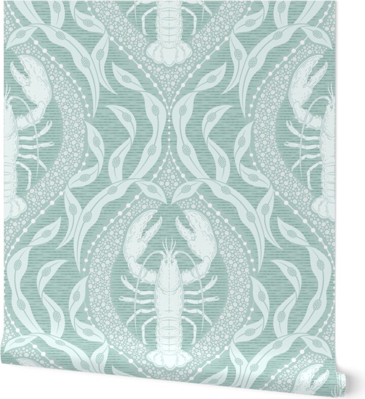 Shutterfly Wallpapers: Lobster and Seaweed Nautical Damask, Test Swatch ...