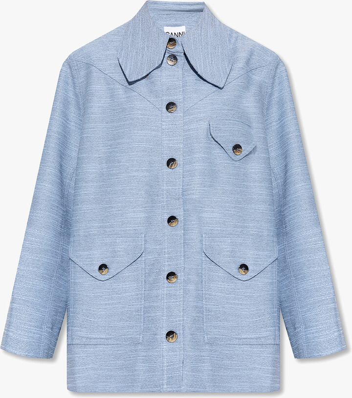 Ganni Relaxed-fitting Jacket Light - Blue - ShopStyle