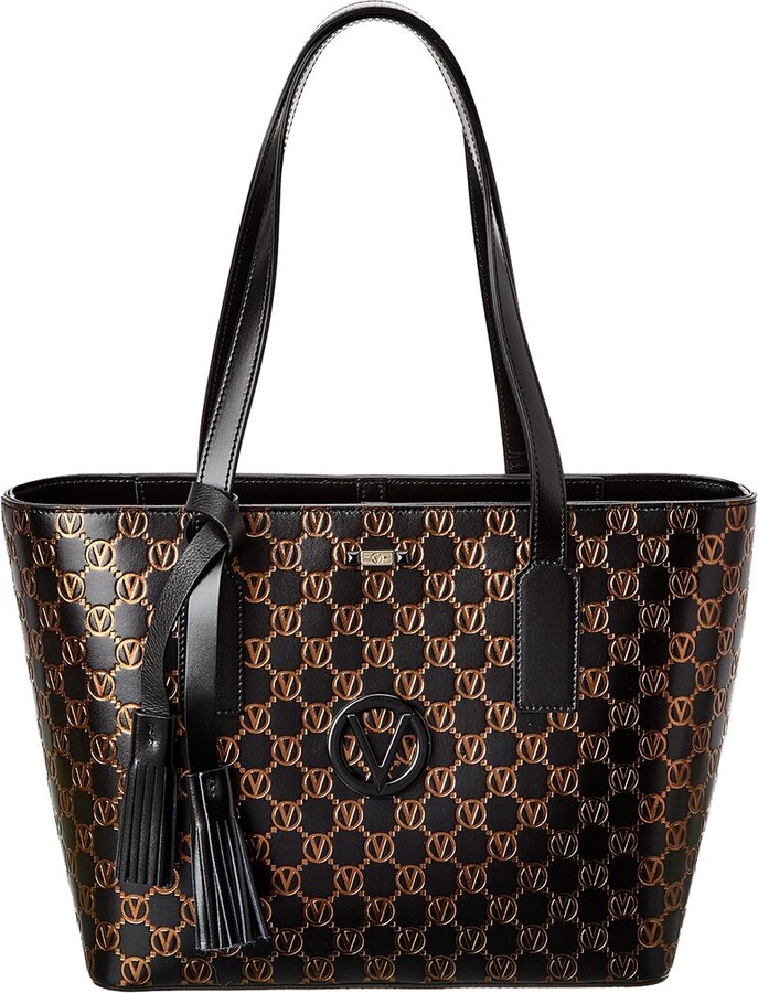 Valentino By Mario Valentino Monogram Leather Tote - ShopStyle Shoulder ...