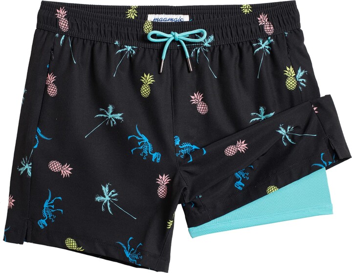 maamgic 5inch Mens Swim Trunks with Compression Liner 2-in-1 Swimming ...
