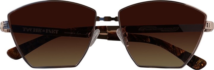 TYCHE + ISET EYEWEAR Women's Labyrinthe In Gold Rush: D-Frame Titanium ...