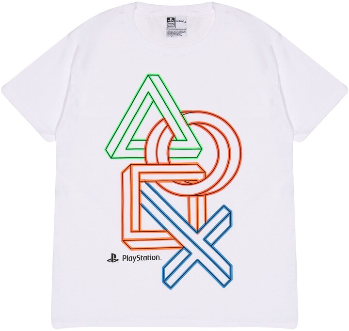 Popgear Playstation 3D Icons Boys T-Shirt White 9-10 Years | Gamer ...