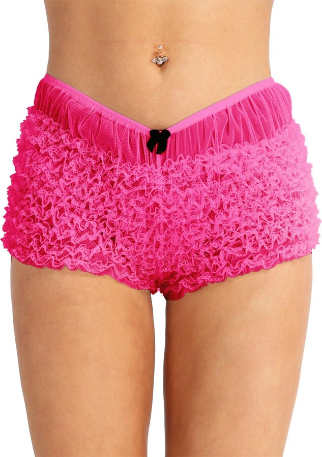 dPois Women's Lace Ruffle Frilly Knickers Panties Underwear Boy Shorts Leggins Dance Bloomers ...