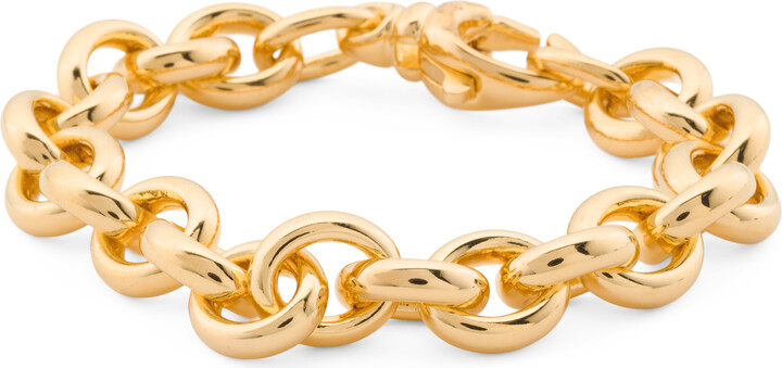 Milor Gold Made In Italy 14k Gold Shiny Chain Bracelet - ShopStyle