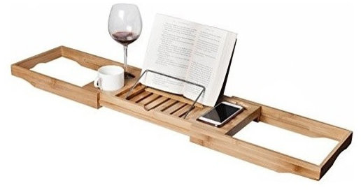 Welland Bamboo Bathtub Caddy Expandable Shower Bath Tub Tray Organizer ...