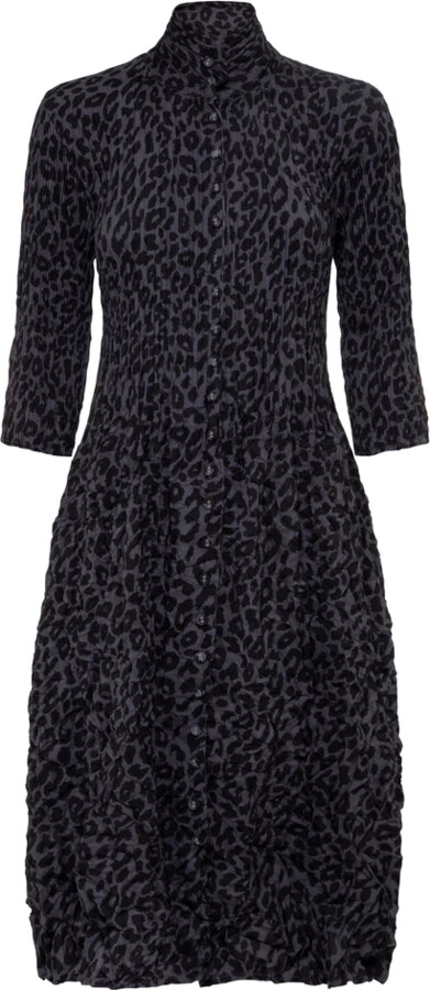 Alquema Leopard Nehru coat dress - ShopStyle