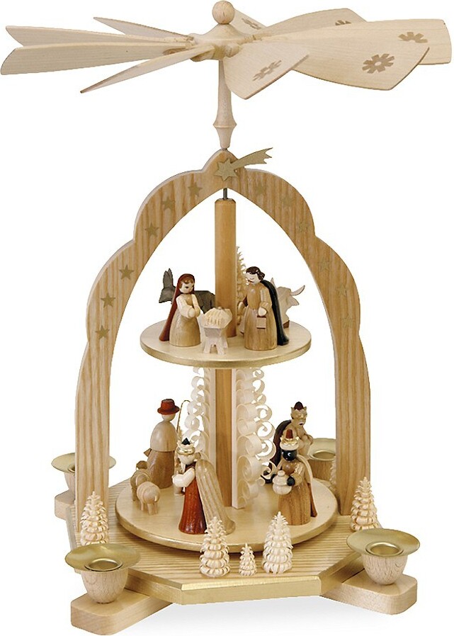Alexander Taron Richard Glaesser Nativity & Wise Men Wood Pyramid ...