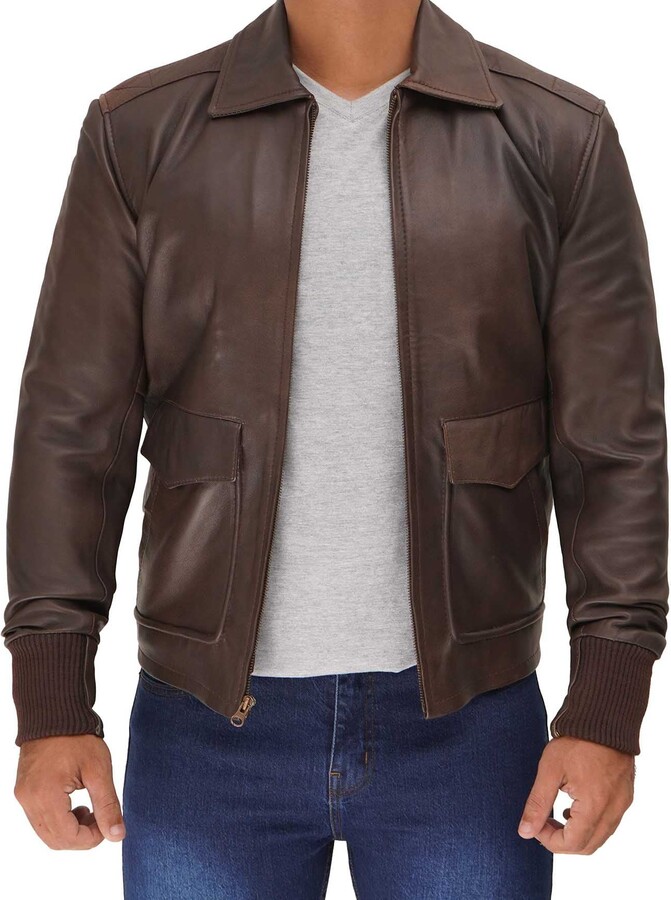 fjackets Bomber Leather Jacket Men Real Leather Flight Jackets For Men ...