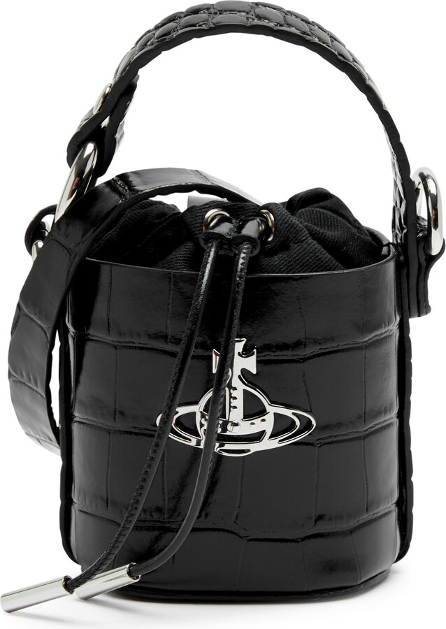 Vivienne Westwood Daisy Mini Crocodile-effect Leather Bucket bag - ShopStyle
