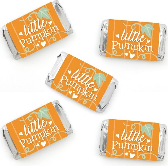 Big Dot of Happiness Little Pumpkin - Mini Candy Bar Wrapper Stickers ...