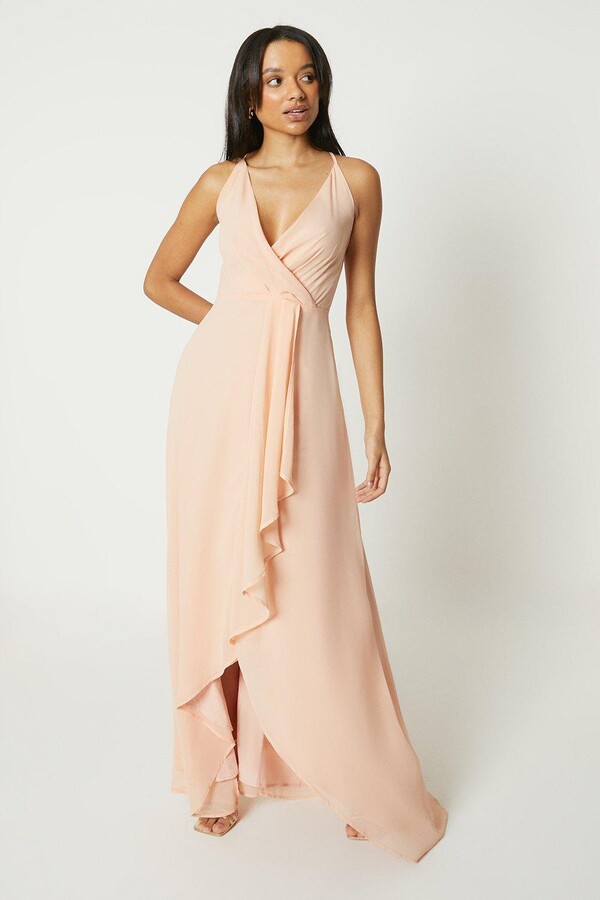 Debut London Waterfall Wrap Cross Back Bridesmaids Dress - ShopStyle