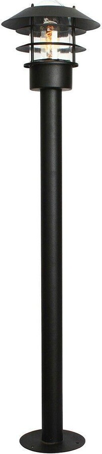 Loops Outdoor IP44 Bollard Light Black LED E27 60W Bulb Outside ...