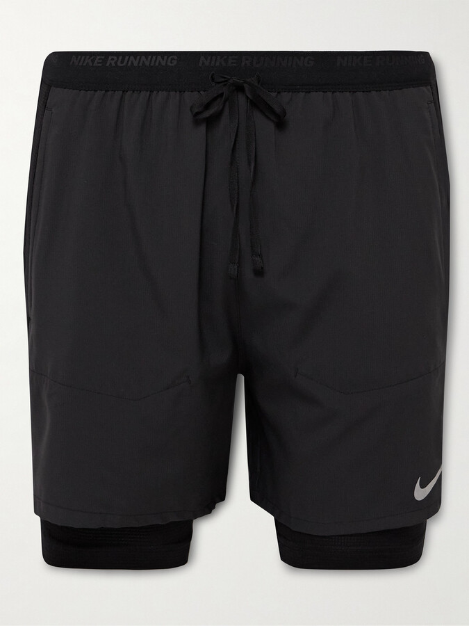 Nike Running 2-in-1 Stride Straight-Leg Dri-FIT Ripstop and Stretch ...