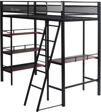 X Rocker Twin Fortress Gaming Bunk Bed with Built-in Desk and Shelving ...
