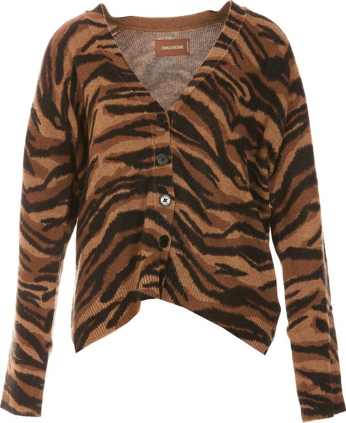 Zadig & Voltaire Mirka Tiger Buttoned Cardigan - ShopStyle