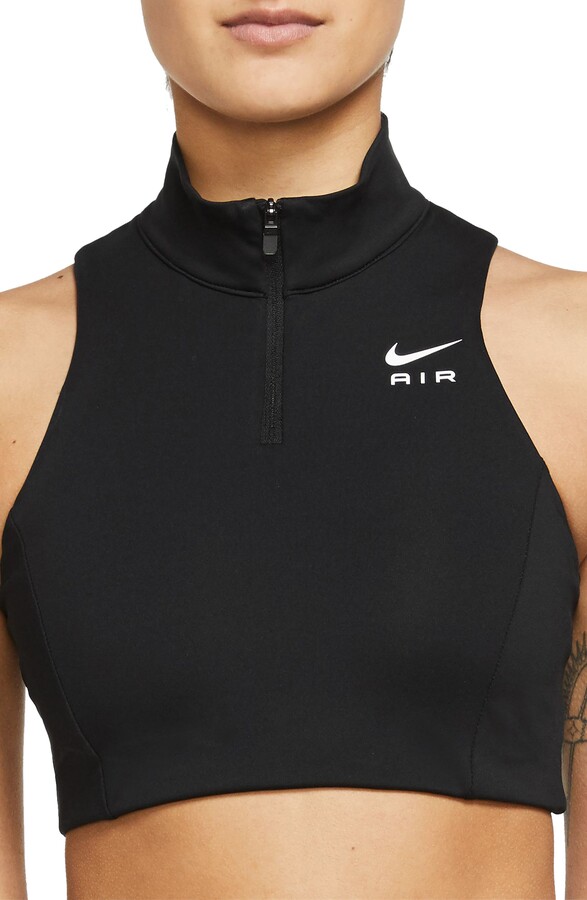 Nike Air Dri-FIT Swoosh Mock Zip Sports Bra - ShopStyle