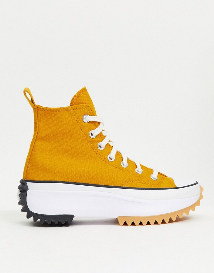 Converse Run Star Hike Hi sneakers in mustard yellow - ShopStyle