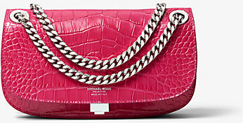 Michael Kors Christie Mini Crocodile Embossed Leather Envelope Bag ...