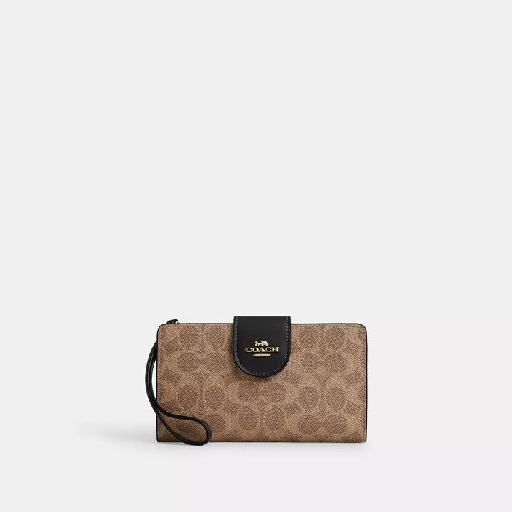 Coach Outlet Phone Wallet In Signature Canvas - ShopStyle