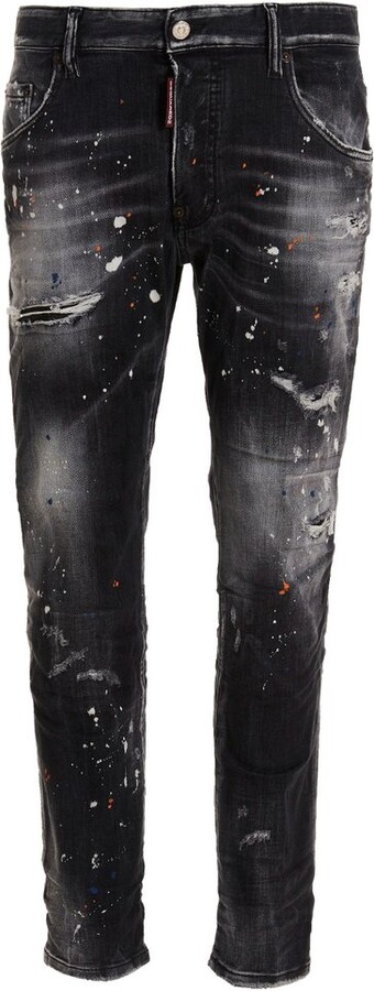 DSQUARED2 Paint Splatter Effect Ripped Jeans - ShopStyle