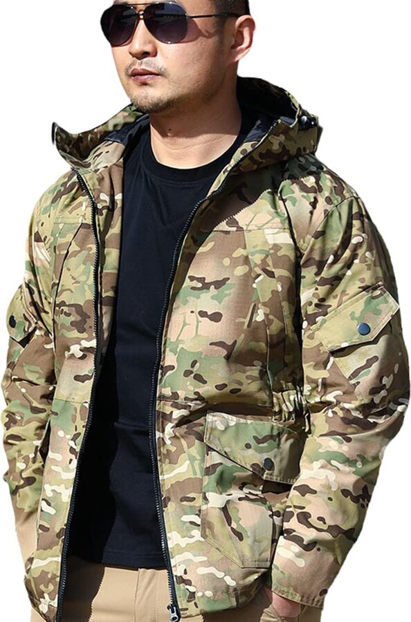 LANG XU GLASS Men's Spring Tactical Military Field Jacket Waterproof ...
