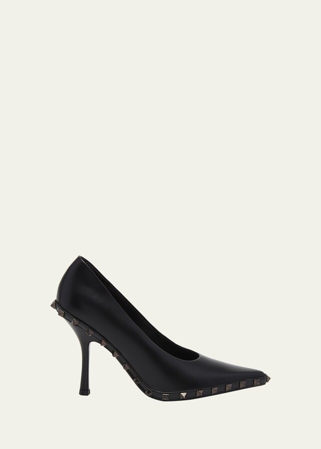 Valentino Garavani Rockstud Leather Stiletto Pumps - ShopStyle