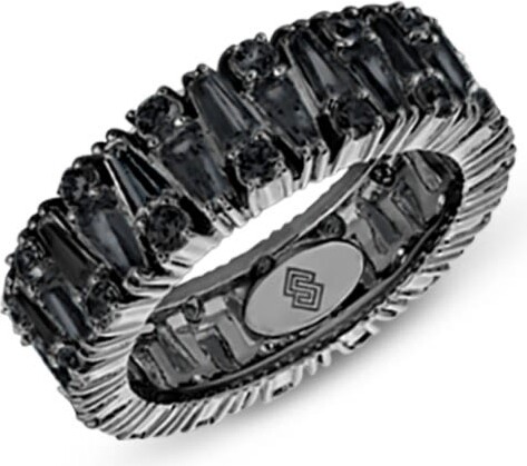 Sally Skoufis Women's Culture Ring With Man Made Black Diamonds In ...