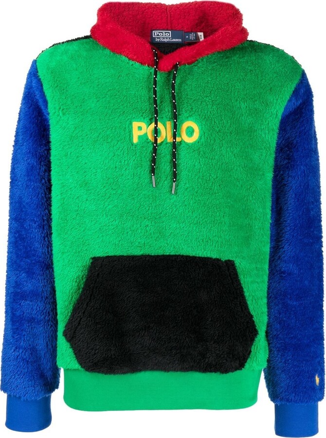 Polo Ralph Lauren Colour-Block Fleece Hoodie - ShopStyle