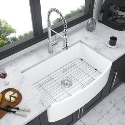 Dmond Ceramic Farmhouse Sink - Elegant Arch Edge Design - ShopStyle ...