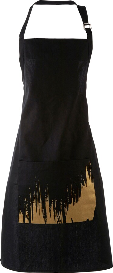 Premier Housewares Black Apron, Bold Black And White Geometric Print ...
