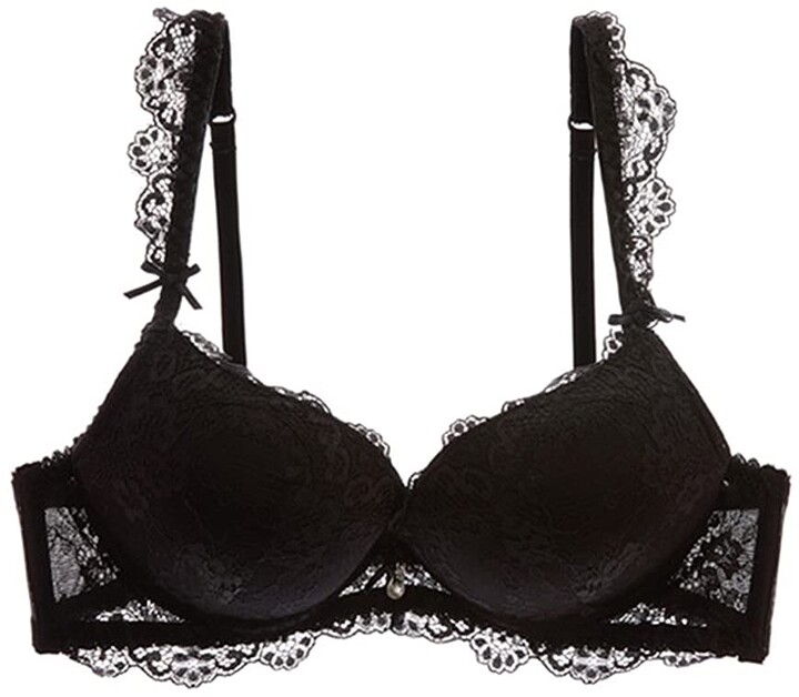 Sexy Code 1701 Sexy Lace Push Up Bra Gathers Underwear for Women (Black ...