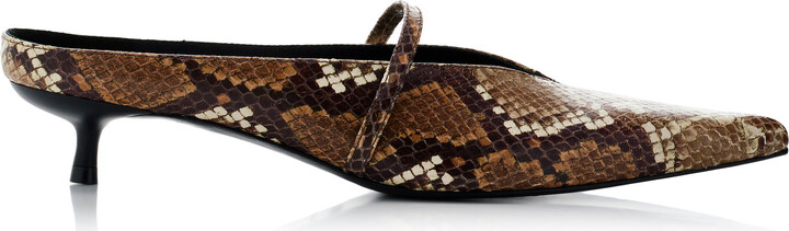 SIMKHAI Snake-Effect Leather Mules - ShopStyle