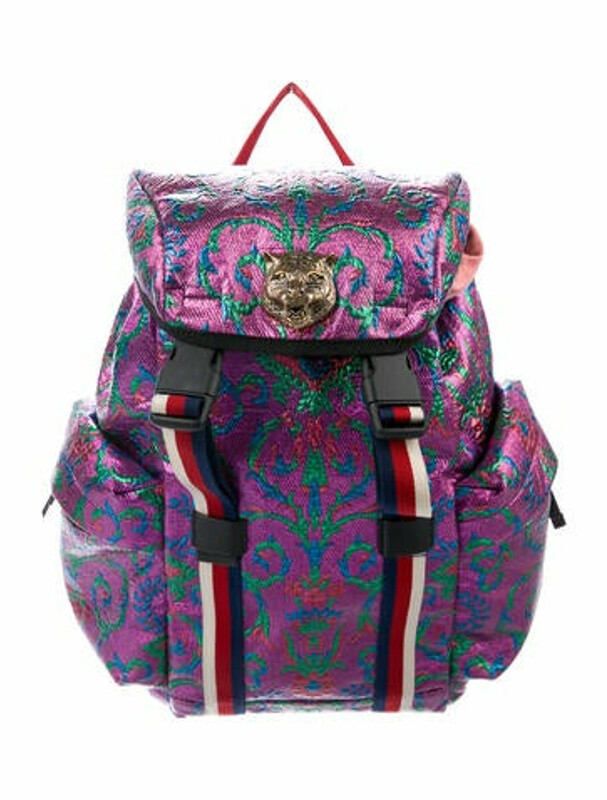 Gucci Brocade Web Backpack Metallic - ShopStyle
