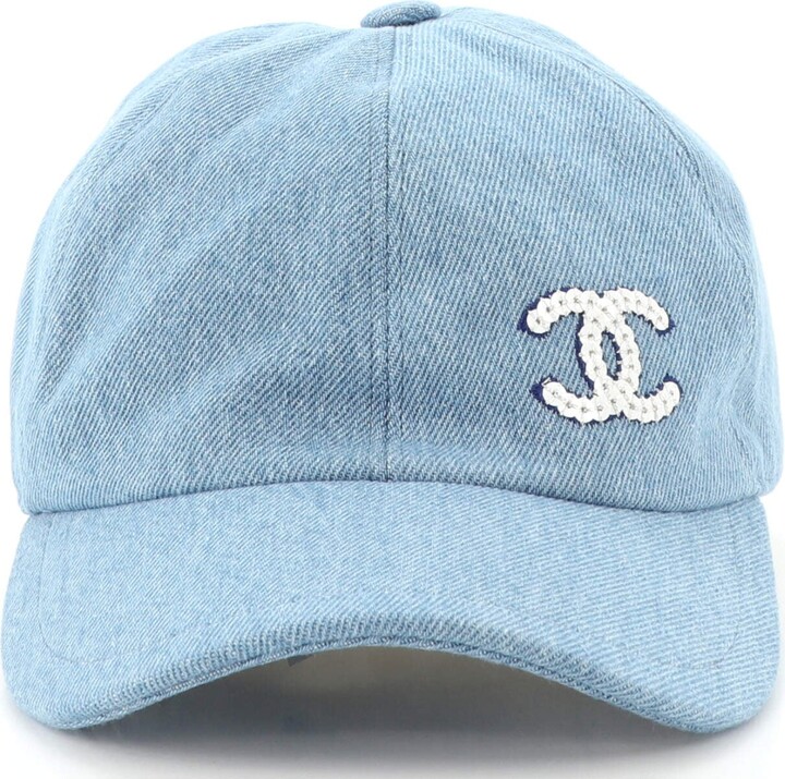 Chanel CC Baseball Cap Sequin Embellished Denim - ShopStyle Hats