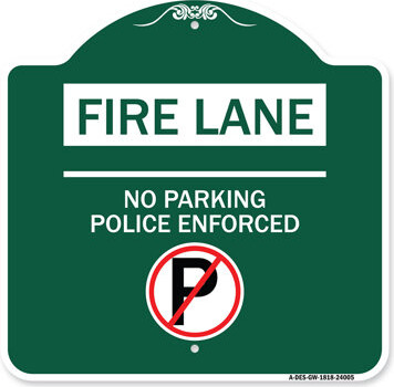 Signmission Designer Series Sign - Fire Lane - No Parking Police ...
