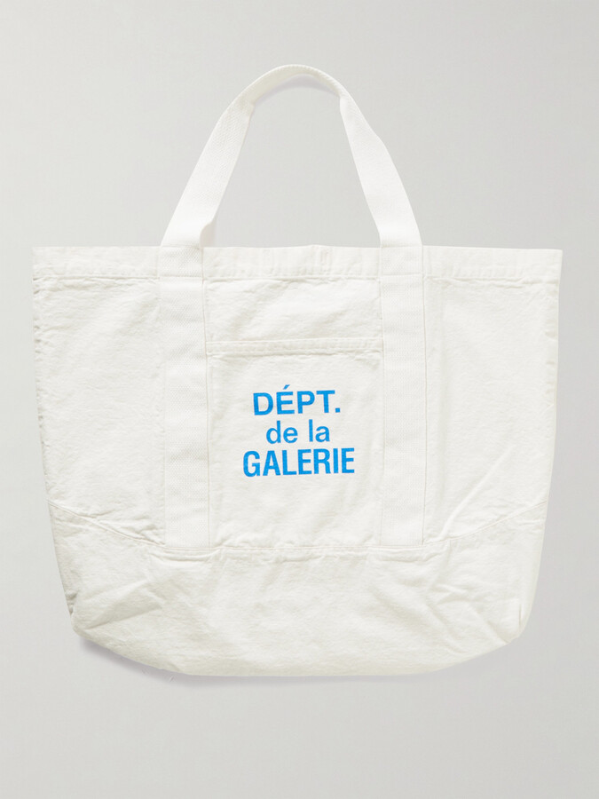 GALLERY DEPT. Logo-Print Webbing-Trimmed Cotton-Canvas Tote Bag - ShopStyle