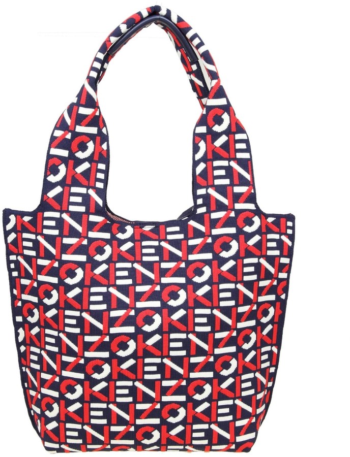 Kenzo Shopping In Fabric With Logo Pattern - ShopStyle Tote Bags