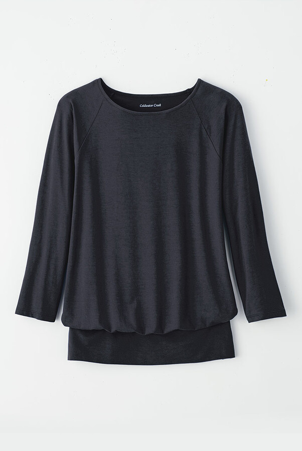 Coldwater Creek Primaknit® 3/4-Sleeve Banded Bottom Top - ShopStyle