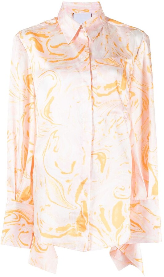 Acler Coleman marble-print shirt - ShopStyle Tops