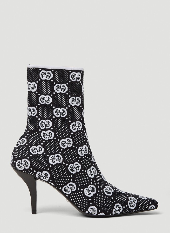 Gucci GG Knit Boots in Black - ShopStyle