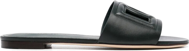 Dolce & Gabbana Logo-Lettering Flat Mules - ShopStyle